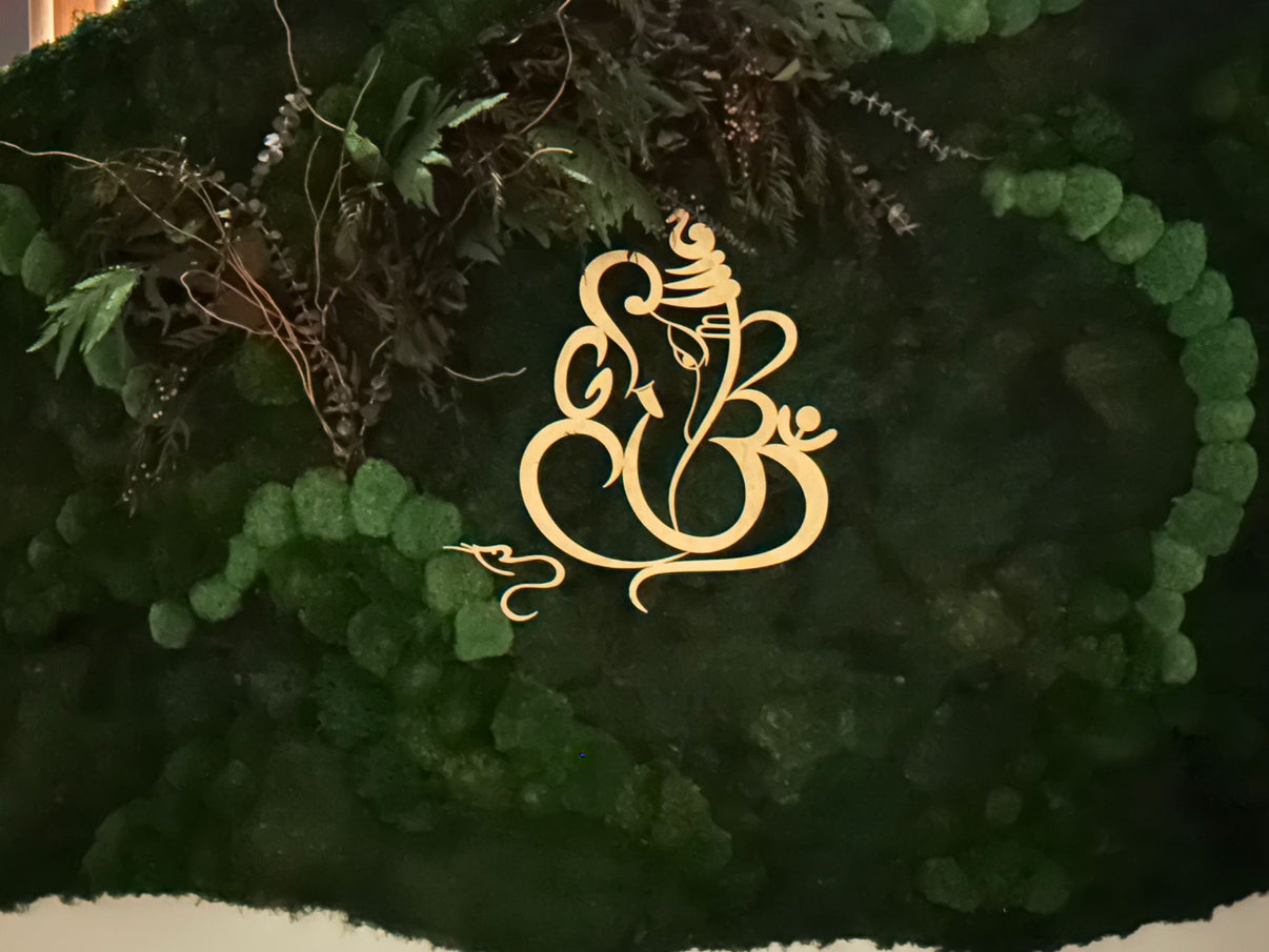 Contemporary Ganesha OM design – Char & Beam
