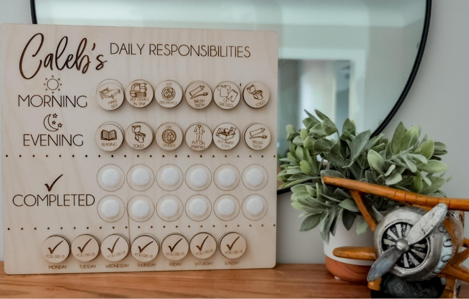 Daily Routine/Responsibilities Tracker Charts – Char & Beam